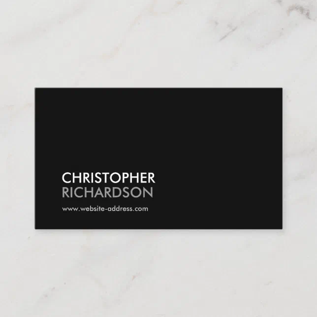 MODERN PROFESSIONAL Black Business Card | Zazzle