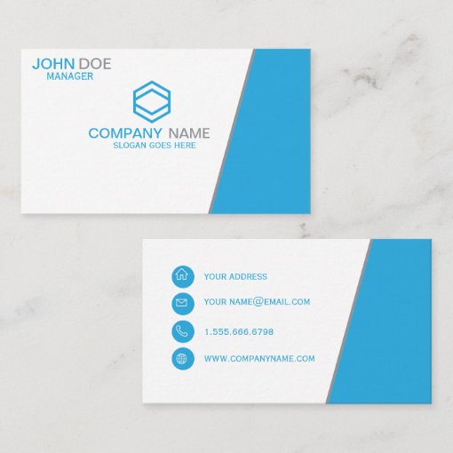 Modern Professional Blue Business Card | Zazzle