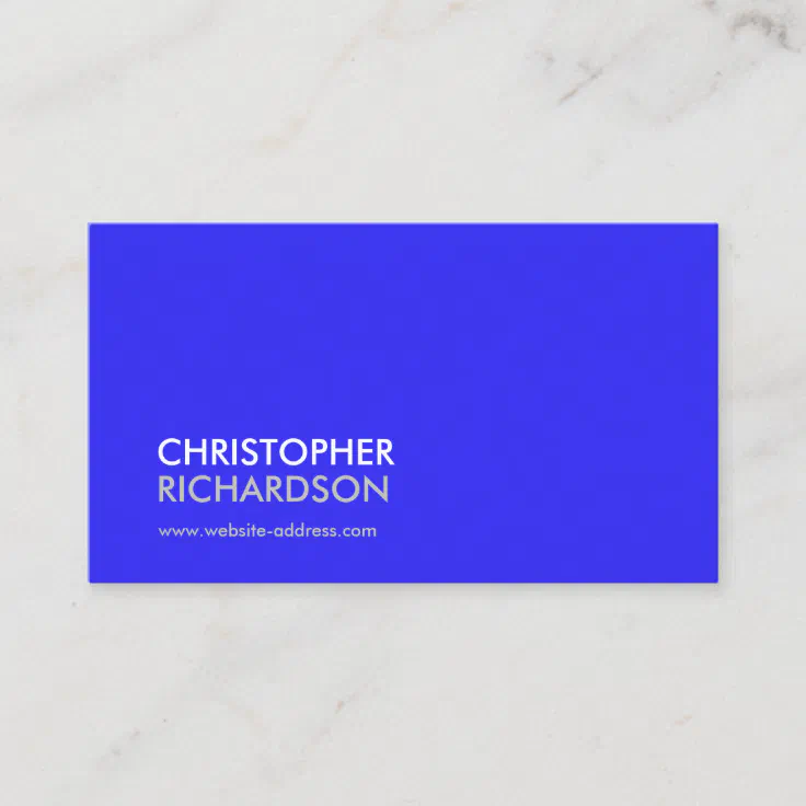 MODERN PROFESSIONAL Bright Blue Business Card | Zazzle