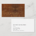 Modern Professional Brown Leather Effect Business Card | Zazzle