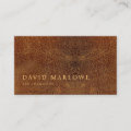 Modern Professional Brown Leather Effect Business Card | Zazzle