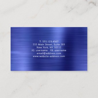 Modern Professional Brushed Metallic Royal Blue Business Card | Zazzle