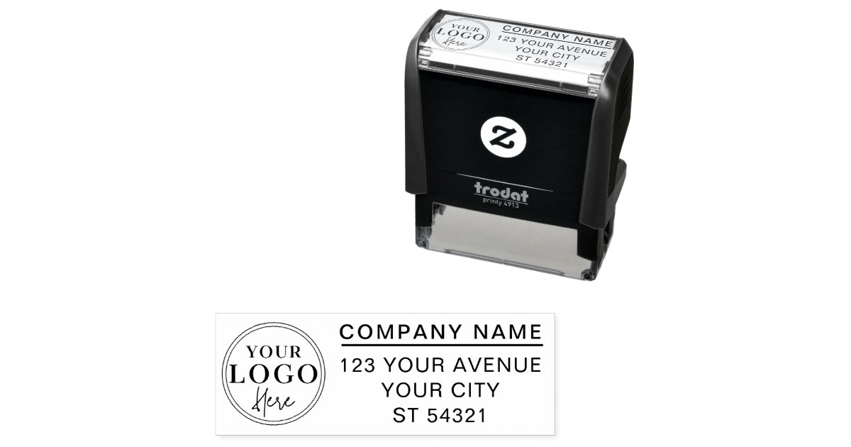 Modern Professional Business Logo Return Address Self-inking Stamp | Zazzle