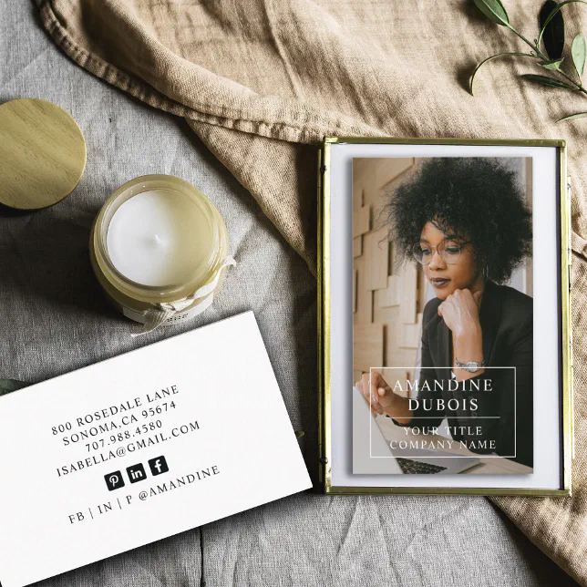 Modern Professional Business Photo Business Card | Zazzle