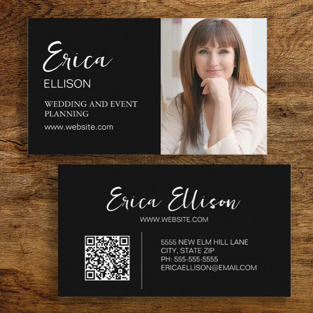 Modern Professional Business QR Code Photo Business Card | Zazzle