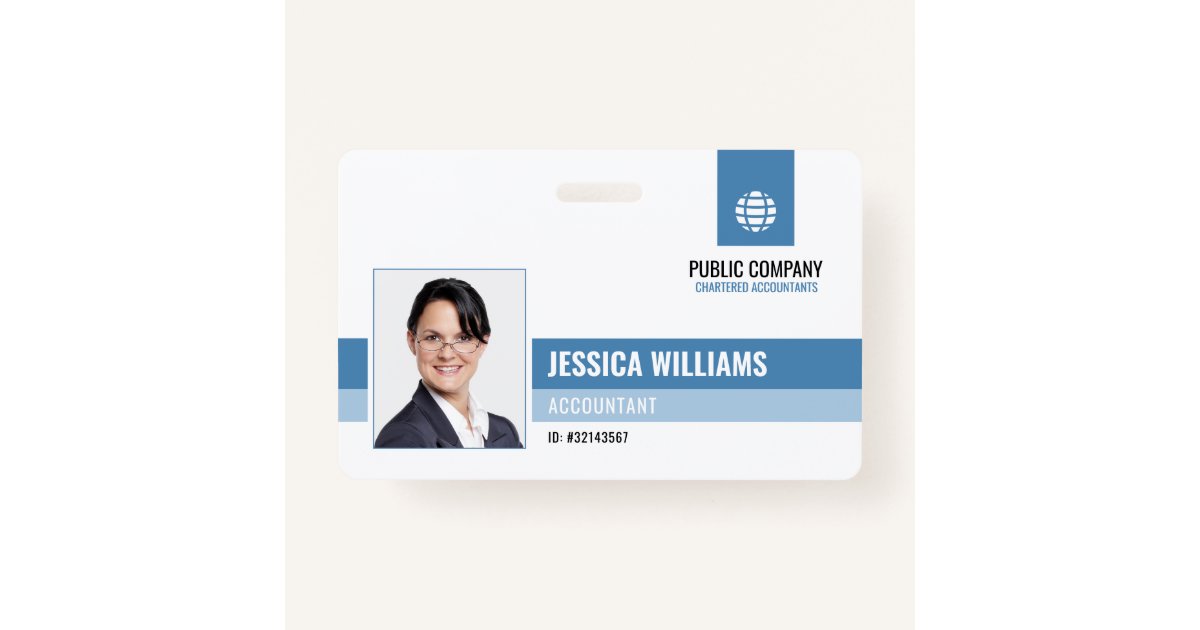 Modern Professional Business Staff ID Employee Badge | Zazzle
