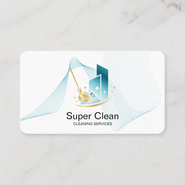 Modern Professional Cleaning House Services Business Card | Zazzle