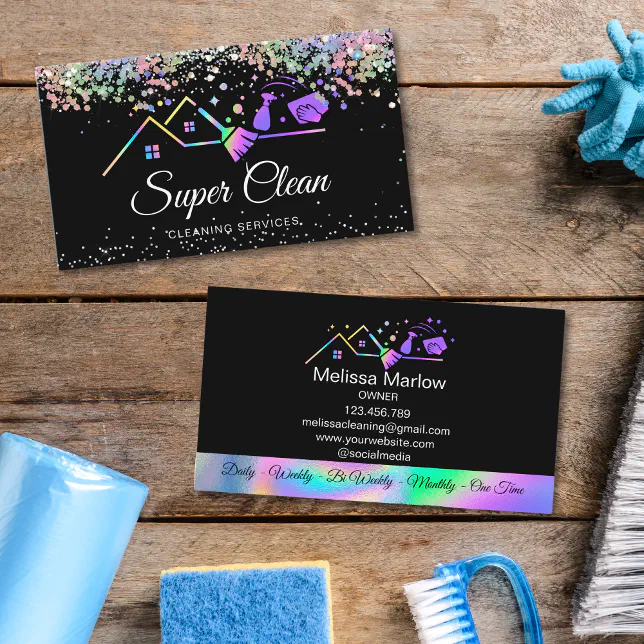 Modern Professional Commercial Cleaning House Business Card | Zazzle