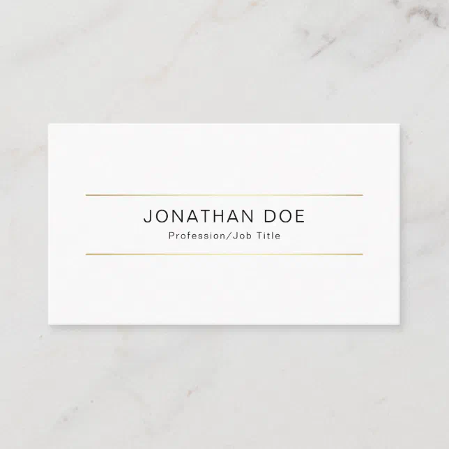 Modern Professional Creative Sleek Plain Gold Line Business Card | Zazzle