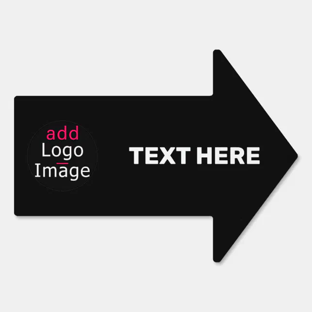 Modern Professional Custom Brand Promo Black Arrow Sign | Zazzle