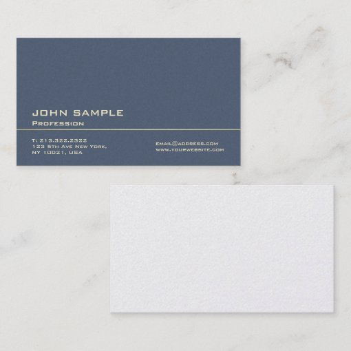 Modern Professional Dark Blue Premium Pearl Finish Business Card | Zazzle