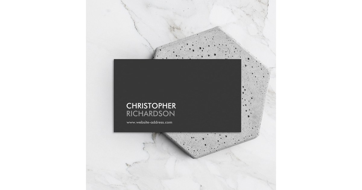 MODERN PROFESSIONAL Dark Gray Business Card | Zazzle