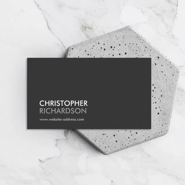 MODERN PROFESSIONAL Dark Gray Business Card | Zazzle