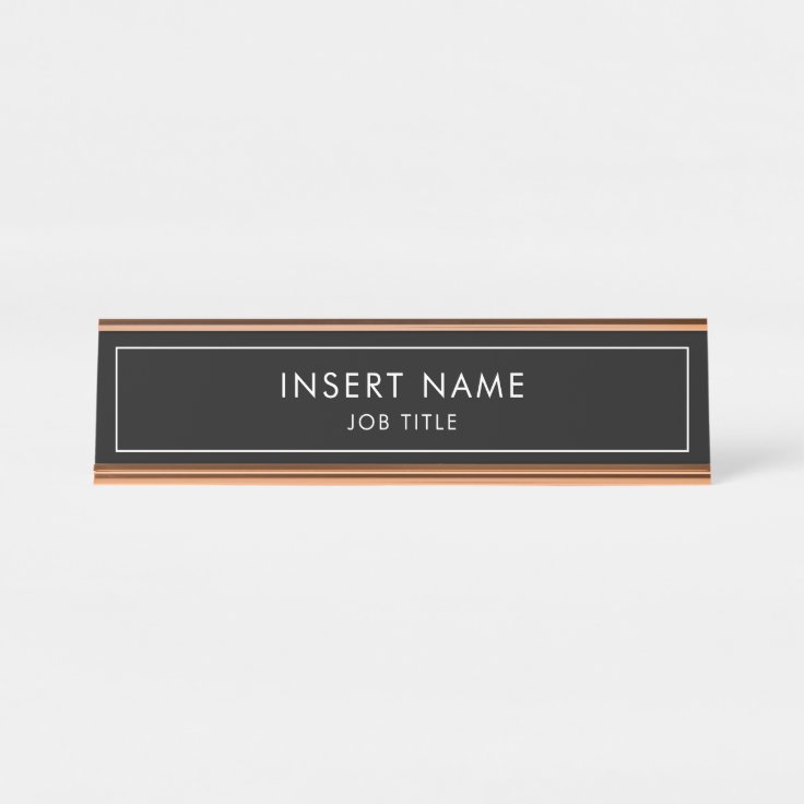 Modern Professional Desk Name Plate | Zazzle