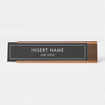 Modern Professional Desk Name Plate | Zazzle