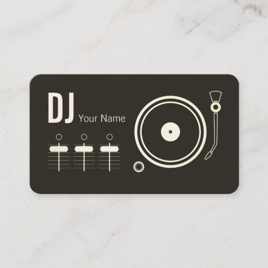 Modern professional DJ record player cover Business Card | Zazzle.com
