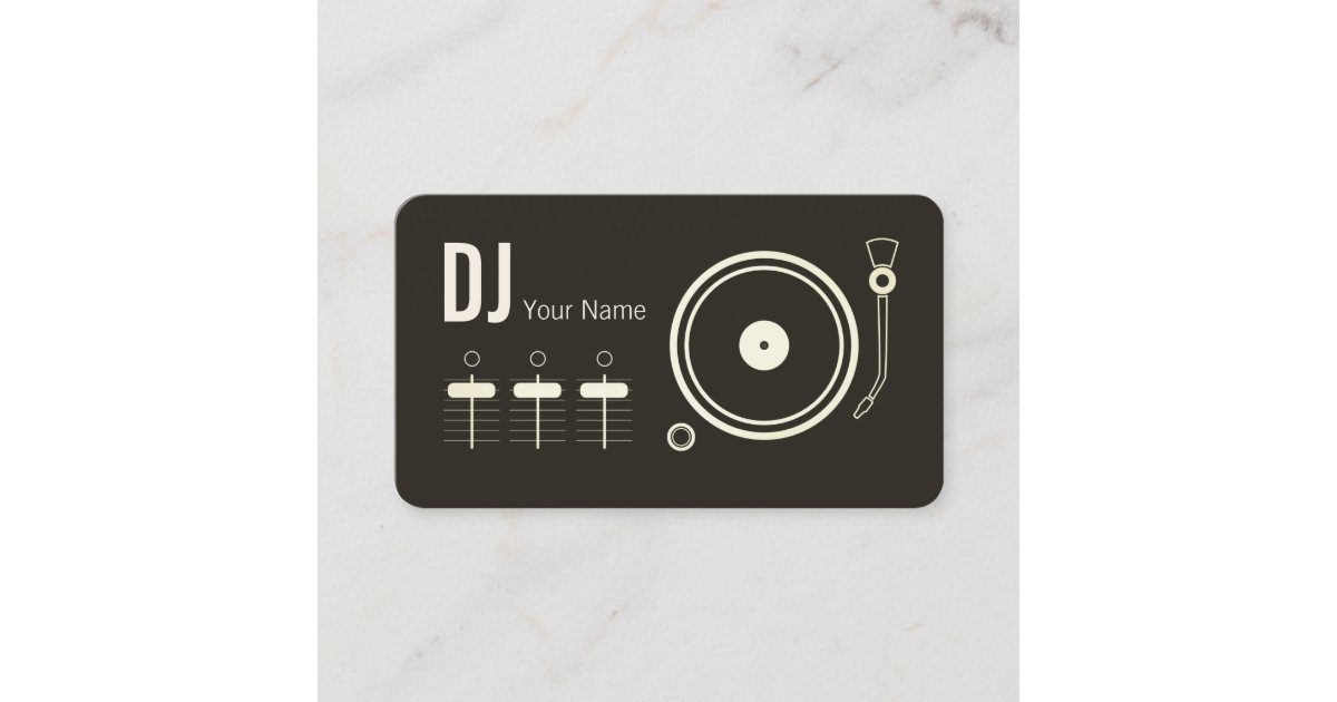 Modern professional DJ record player cover Business Card | Zazzle