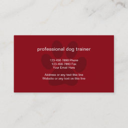 Modern Professional Dog Trainer Business Card | Zazzle
