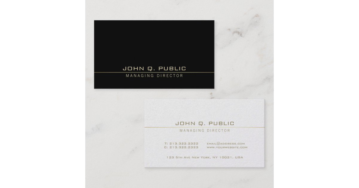 Modern Professional Elegant Managing Director Business Card | Zazzle