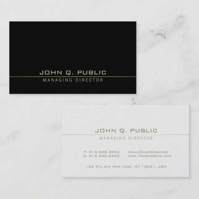 Modern Professional Elegant Managing Director Business Card | Zazzle