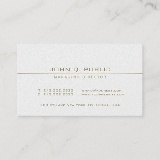 Modern Professional Elegant Managing Director Business Card | Zazzle