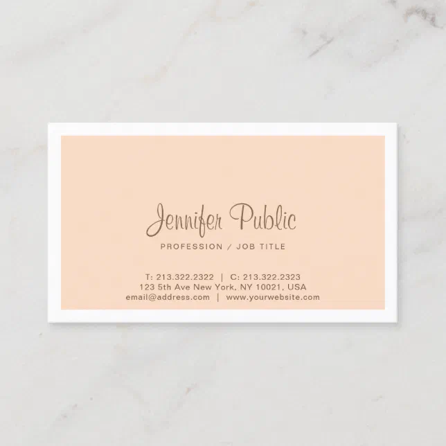 Modern Professional Elegant Trendy Color Design Business Card | Zazzle