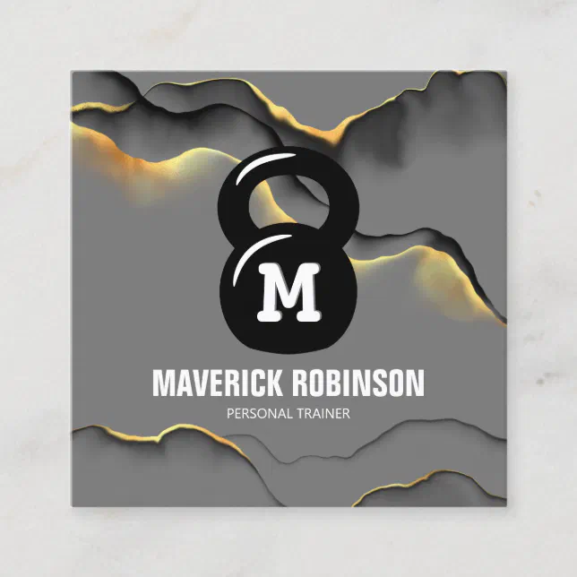 Modern Professional Fitness Trainer Square Business Card | Zazzle