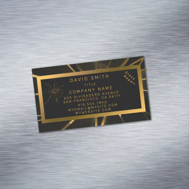 Modern Professional Glass Repair Business Card Magnet | Zazzle