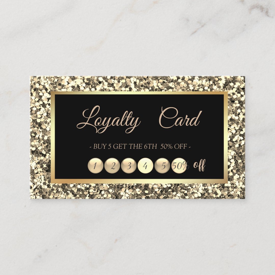 Modern Professional Glitter Frame Loyalty Card | Zazzle