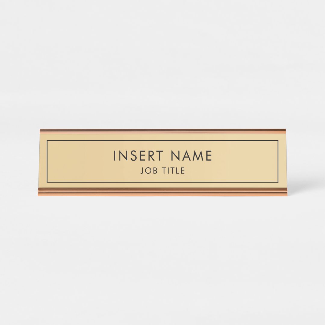 Modern Professional Golden Gradient Desk Name Plate | Zazzle