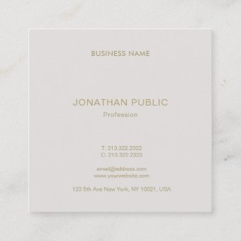 Modern Professional Green Plain Gold Monogrammed Square Business Card ...