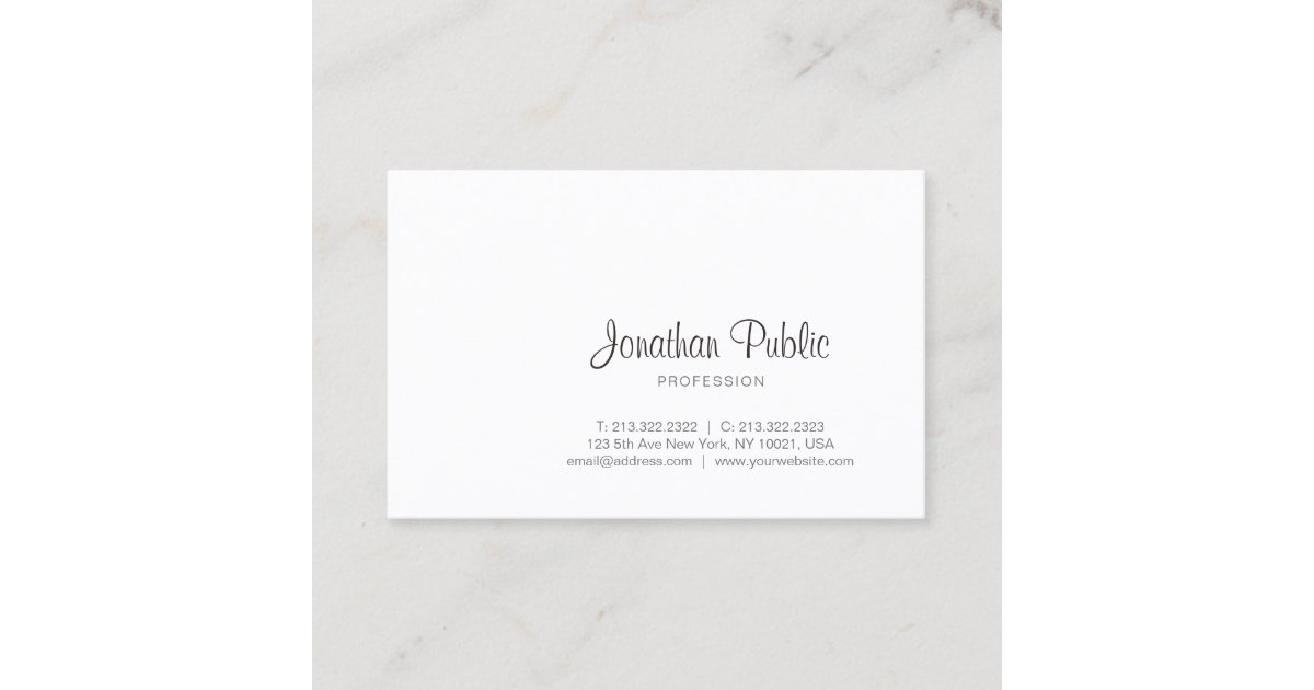 Modern Professional Handwritten Script Elegant Business Card | Zazzle