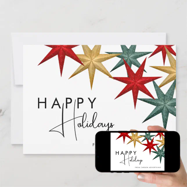 Modern Professional Happy Holidays Business Holiday Card | Zazzle