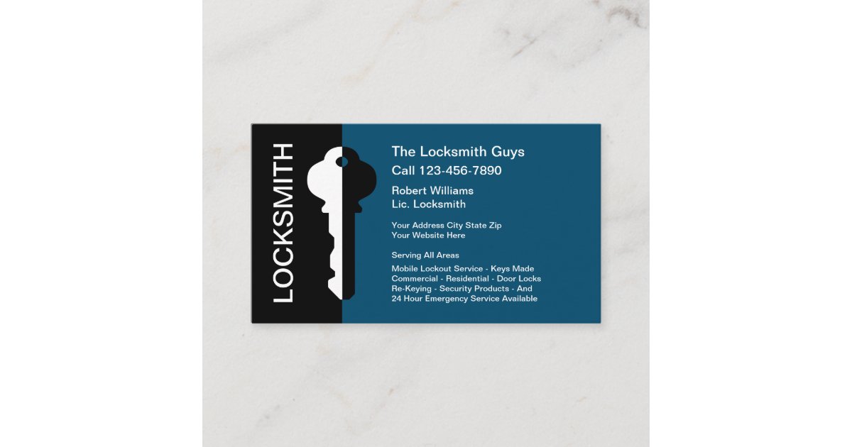 Modern Professional Locksmith Businesscards Business Card | Zazzle