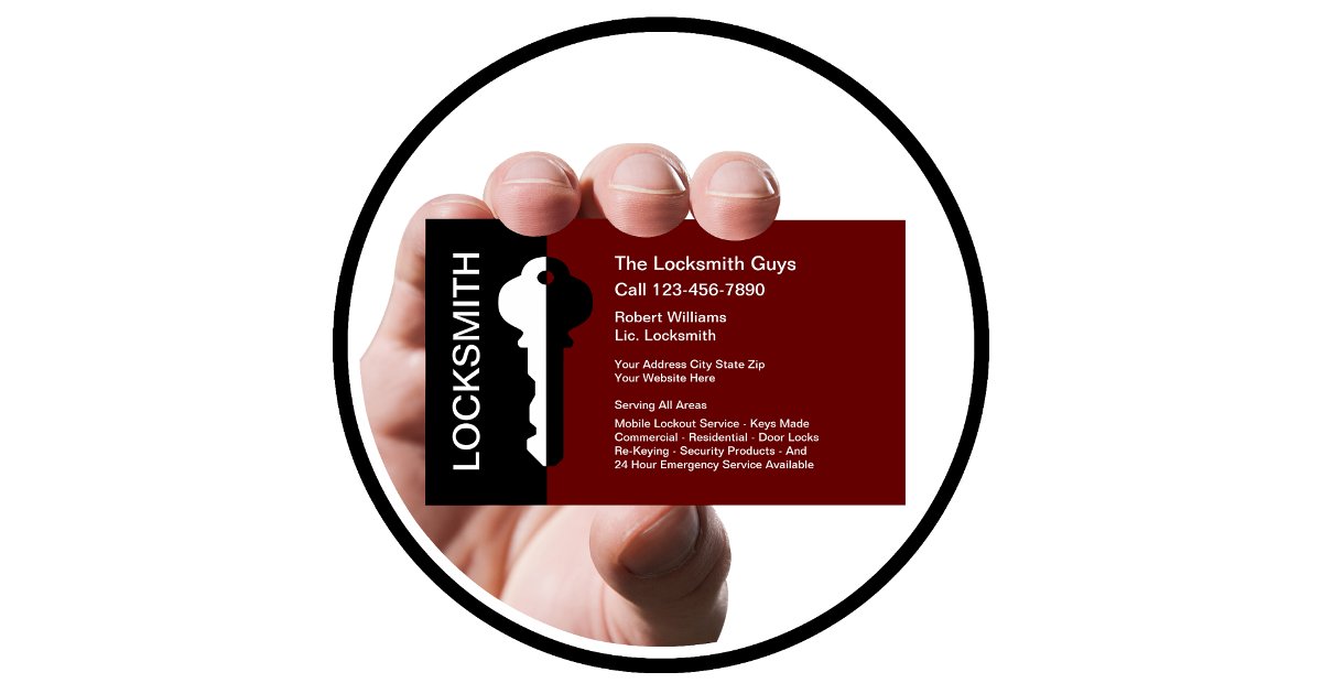 Modern Professional Locksmith Service Business Card | Zazzle