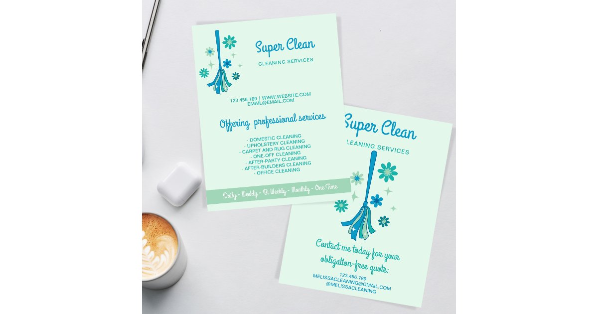 Modern Professional Maid Cleaning Commercial House Flyer | Zazzle