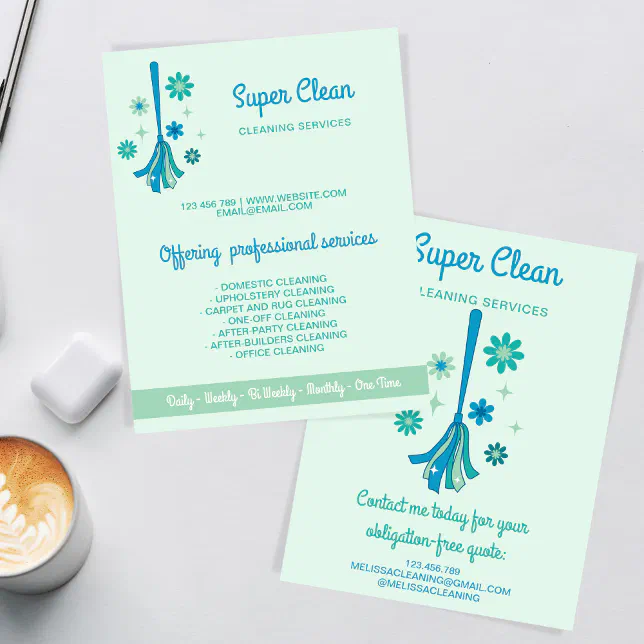 Modern Professional Maid Cleaning Commercial House Flyer | Zazzle