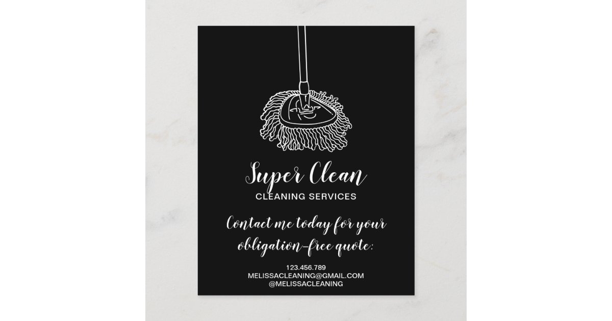 Modern Professional Maid Mop Cleaning House Flyer | Zazzle