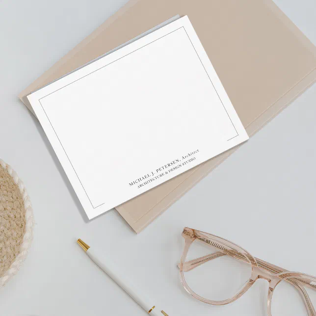 Modern professional men's personalized note card | Zazzle