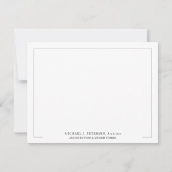 Modern professional men's personalized note card | Zazzle