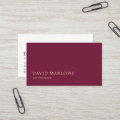 Modern Professional Merlot Burgundy Business Card | Zazzle