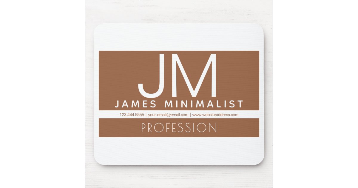 Modern Professional Minimal Design | Brown & White Mouse Pad | Zazzle
