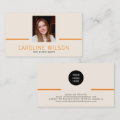 Modern professional minimalist chic logo photo business card | Zazzle