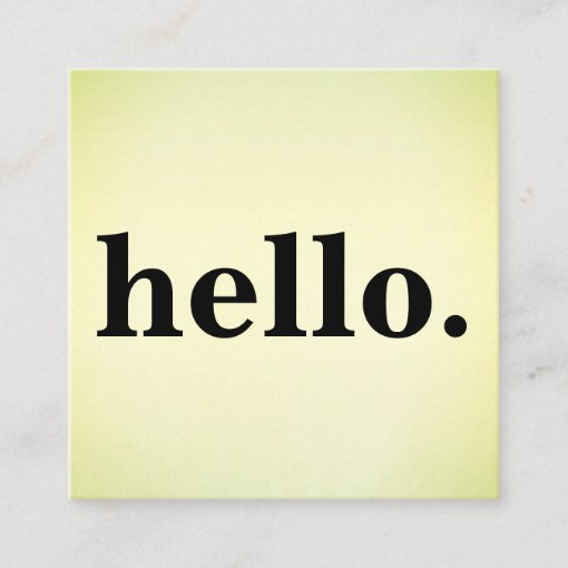 Modern Professional Minimalist Rustic Hello Square Business Card | Zazzle