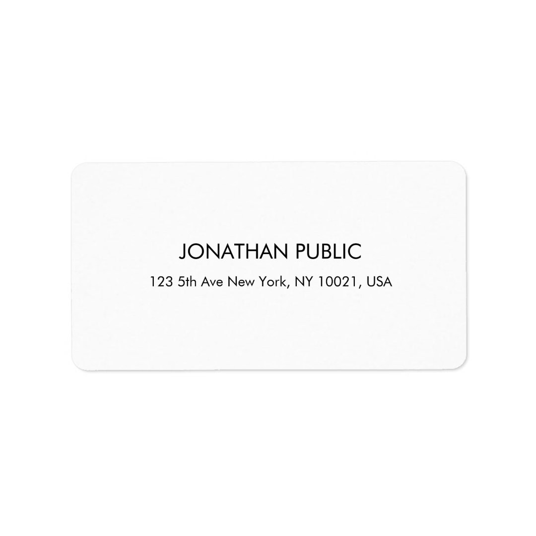Modern Professional Minimalist Template Address Label | Zazzle