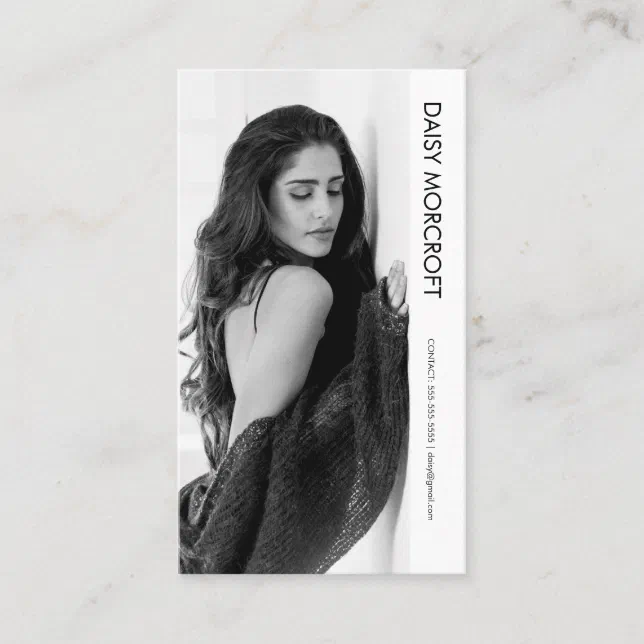 Modern Professional Model Actor Photo comp Card | Zazzle