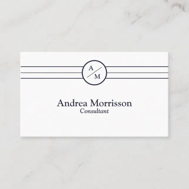 Modern Professional Monogram Business Card | Zazzle