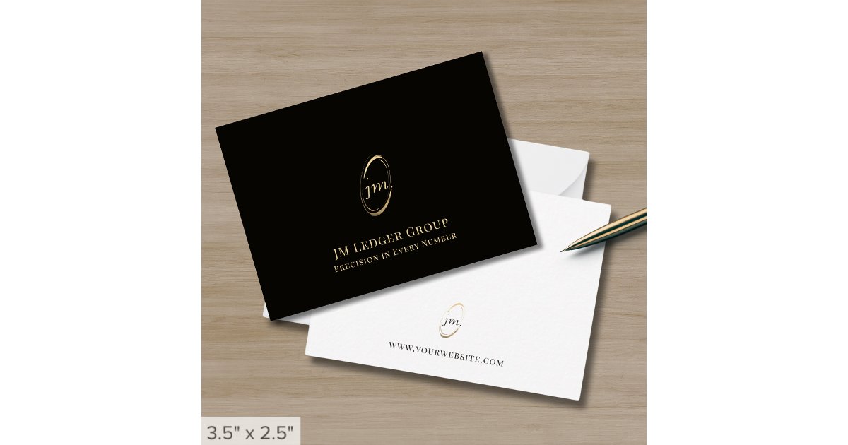 Modern Professional Monogram Business Note Card | Zazzle
