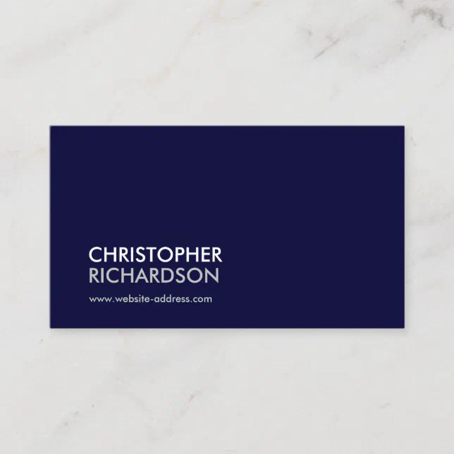 MODERN PROFESSIONAL Navy Blue Business Card | Zazzle