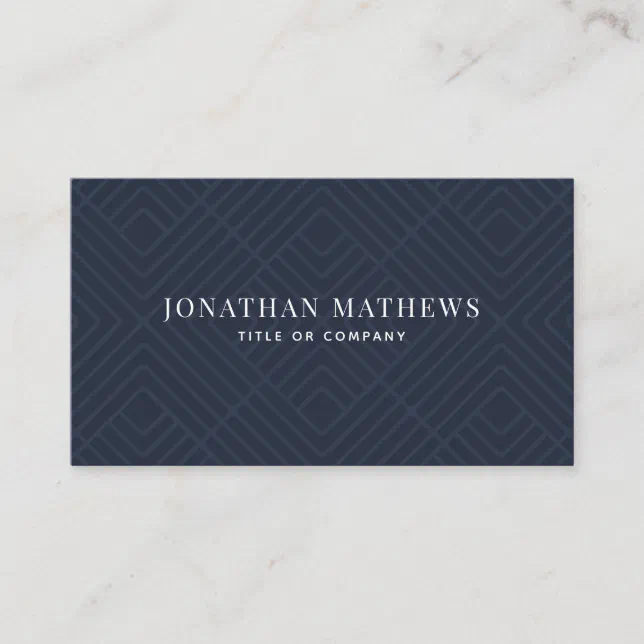 Modern Professional Navy Blue Gray Geometry Business Card | Zazzle